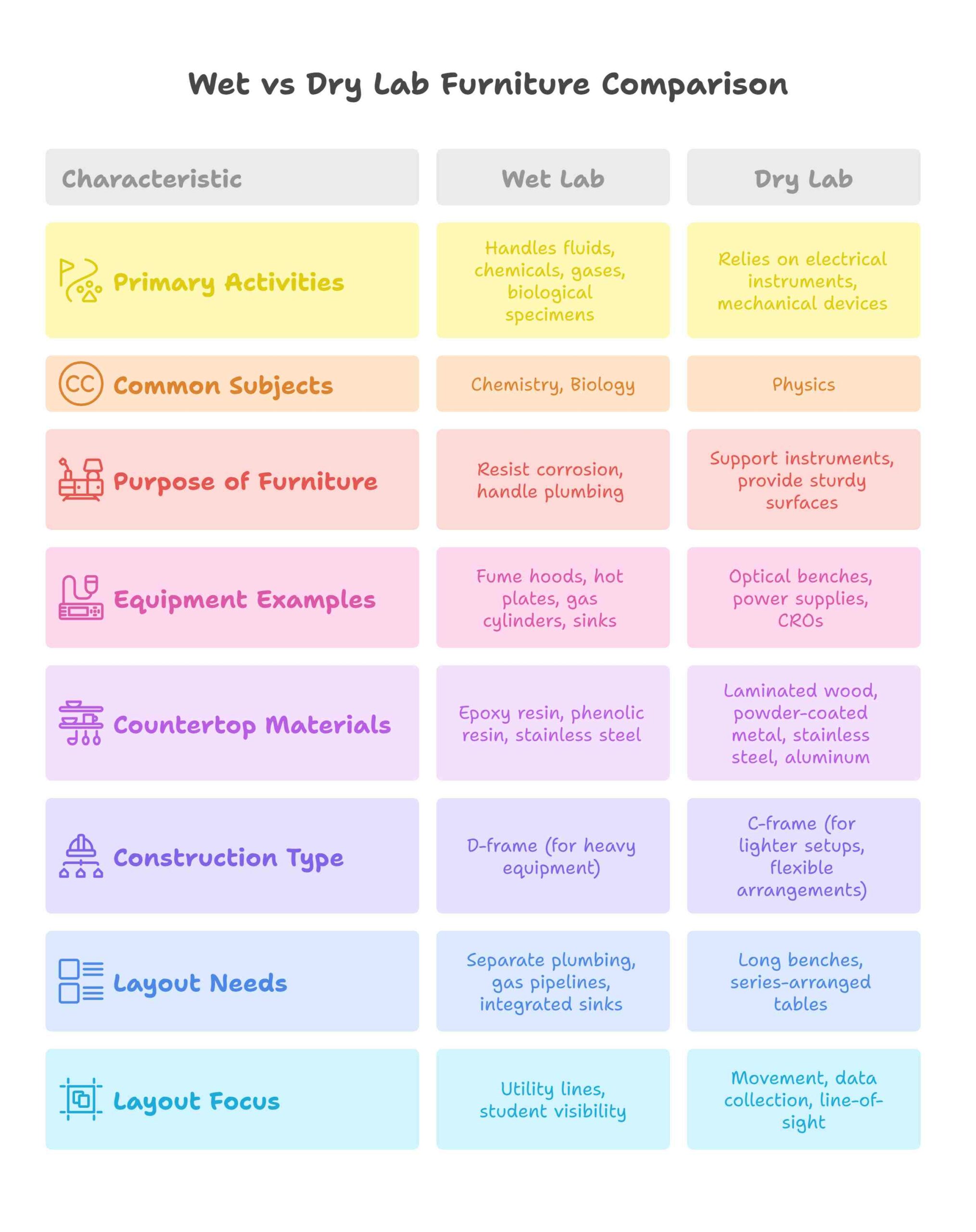 Wet vs Dry Lab Furniture in Schools: Chemistry vs Physics Lab
